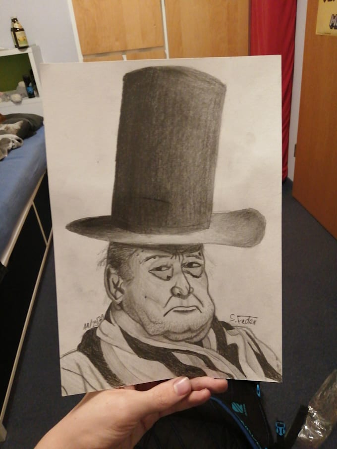 Draw a portrait based on a picture you send or a famous person by Raven ...