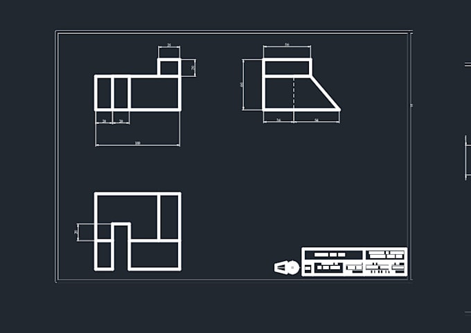 Make 3 view sketch in autocad by Sezenhs | Fiverr