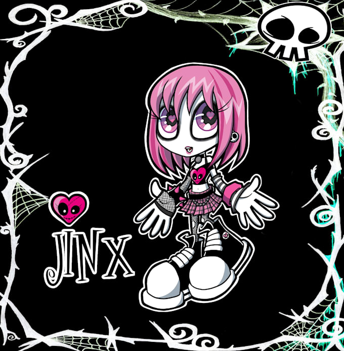 Draw a goth, spooky, emo illustration by Jirokazuhiko | Fiverr