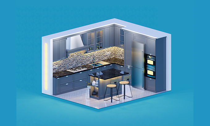 Create 3d isometric rendering by Fine_design22 | Fiverr