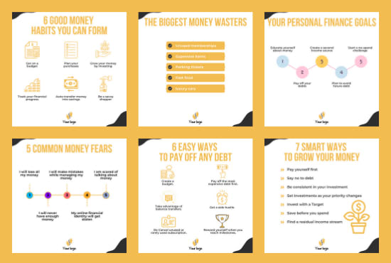 Create 50 money and finance instagram infographic by Mohitmilan01 | Fiverr