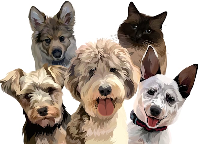 Draw your pet into a vector cartoon by Fauzy_art | Fiverr