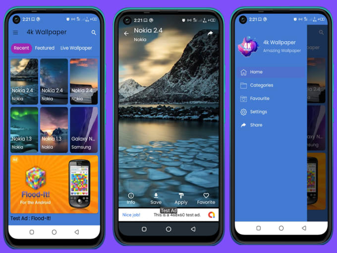 Develop 4k wallpaper app with admin panel , earn money by Ayesha ...