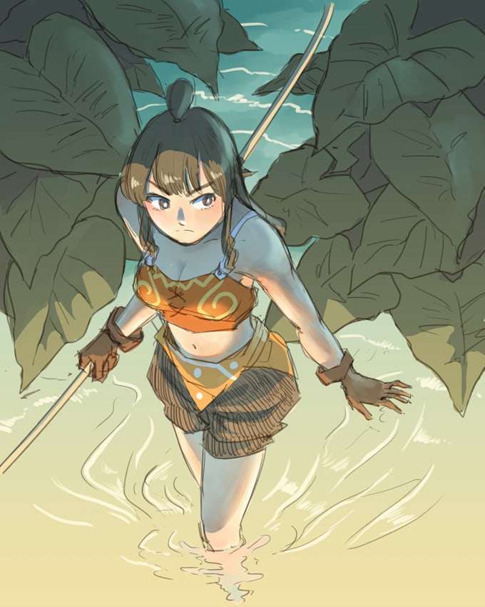 Do ink drawing of anime illustration, artwork by Radwin_hsu | Fiverr