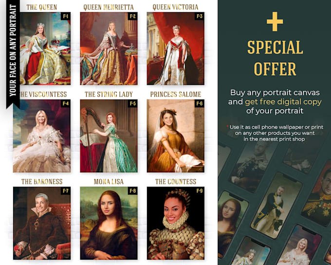 Create custom female royal portrait drawing by Royalportraits | Fiverr