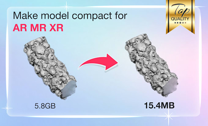 Convert or reduce model size and make usdz glb for ar by Multiversepro | Fiverr