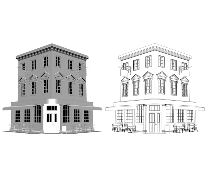 Convert your 3d model to 2d vector lineart svg format by Nebiarts | Fiverr