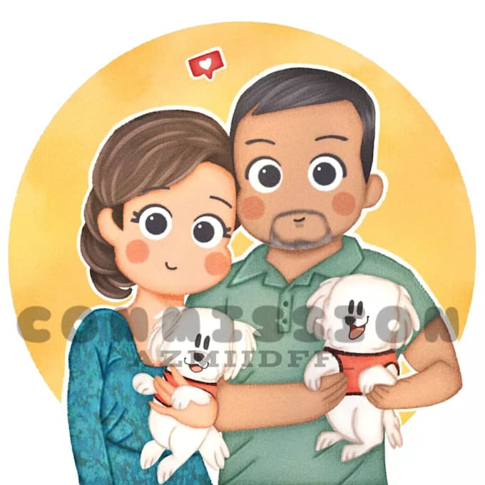Draw cute chibi character, couple or family in 24 hours by Azmiidff ...