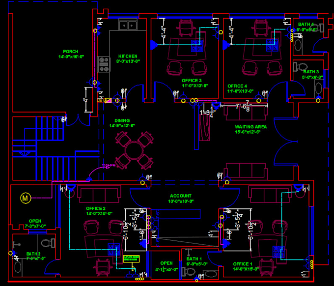 Create electrical design for your floor plans in autocad 2d by ...