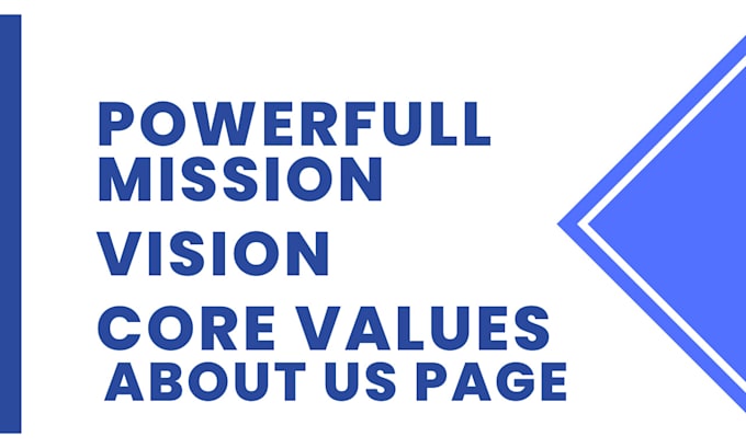 Write a captivating mission and vision statement, about us and core ...