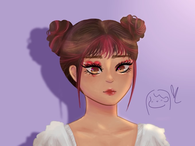 Draw a bust up character based on your reference in my style by ...