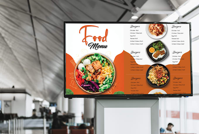 Design digital tv screen food menu board for your restaurant, bar, cafe ...
