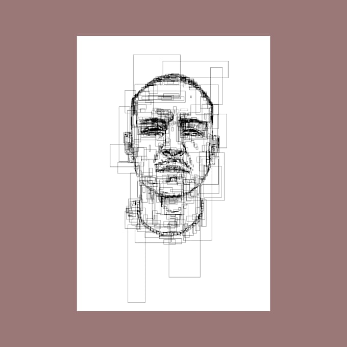 Make a rectangular art portrait for your face by Zenzeydesign | Fiverr
