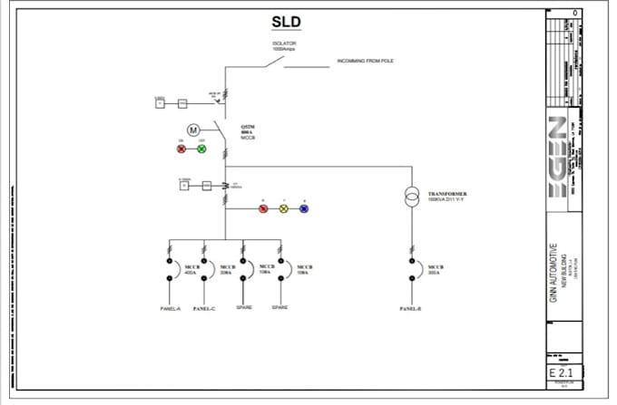 Draw electrical drawing, panel design, by Engineerali102 | Fiverr