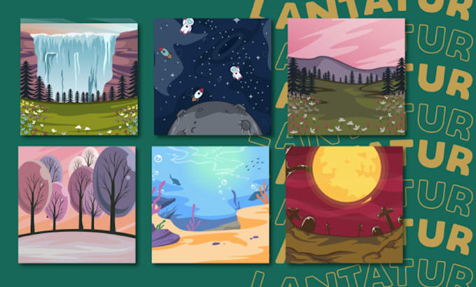 Create vintage landscape poster by Lantatur | Fiverr