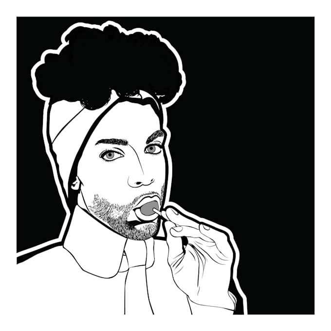 Make a detailed black and white vector portrait by Allisongurney | Fiverr