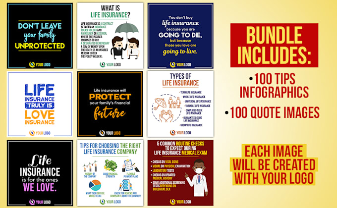 Design 200 life insurance tips infographics instagram quotes by ...