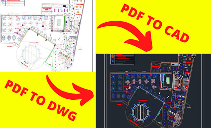 Convert pdf, sketch into autocad, cad, dwg and draw 2d floor plan by ...