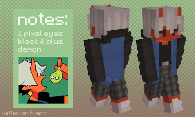Create a custom and unique minecraft skin for you by Kattmix | Fiverr