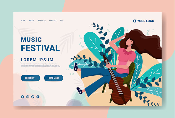 Design 2d flat modern vector illustration for landing web page, app ...