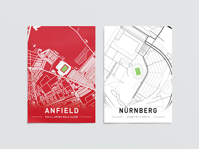 Design stadium map posters for any soccer or football team by Theatique ...