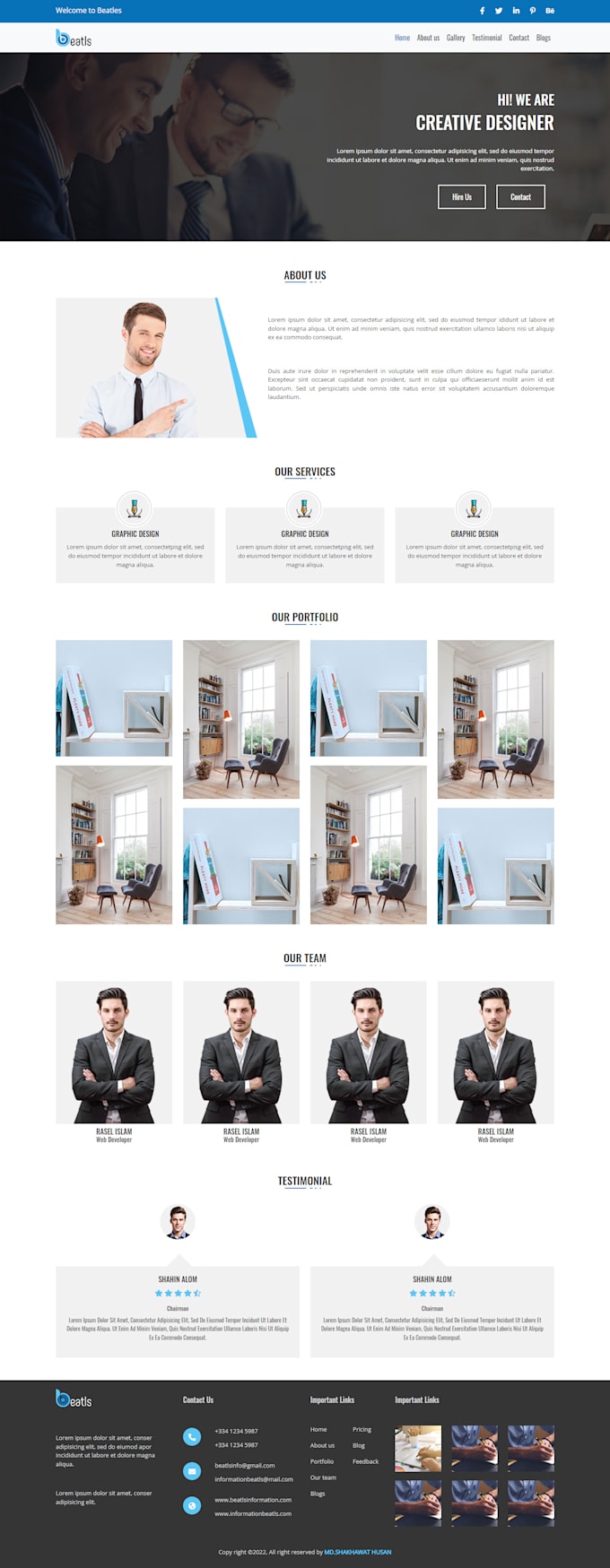 Build responsive website using html,css,js,bs by Nilimanobi1 | Fiverr