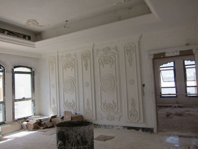 Create gypsum walls elevation interior design with gypsum work by ...