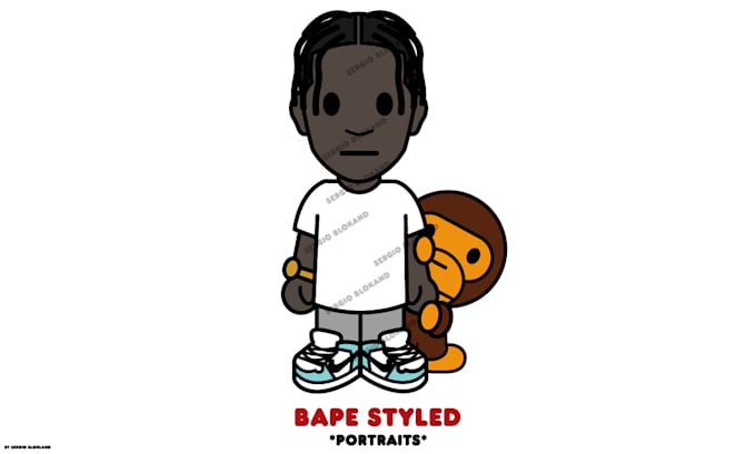 Create a bape style cartoon character by Sergio_designs | Fiverr
