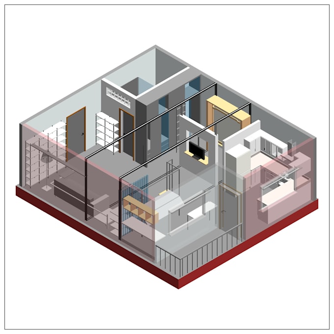Create a 3d model of your space in revit, complete with material and ...