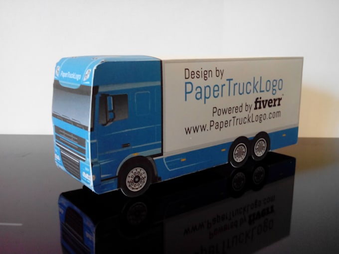 Make a papercraft truck with your logo on it by Papertrucklogo | Fiverr
