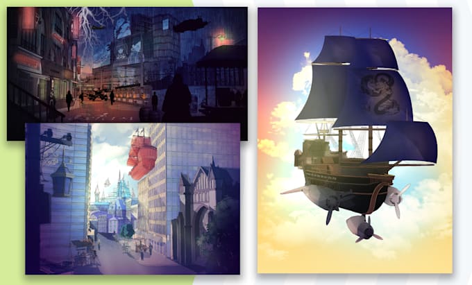 Create a beautiful webtoon background for you by Koreanartist1 | Fiverr