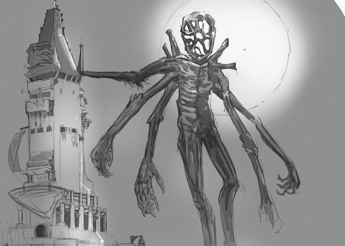 Draw detailed dark illustrations by Penciled1 | Fiverr
