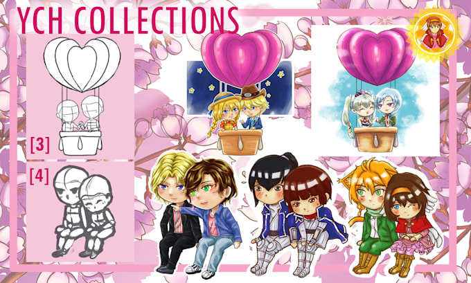 Draw any character in my ych template by Dwirahayu52 | Fiverr