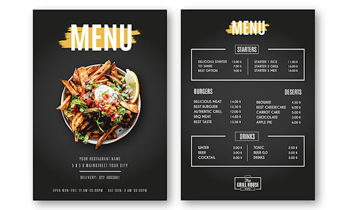 Design your amazing eye catching food menu by Chanssrashid | Fiverr