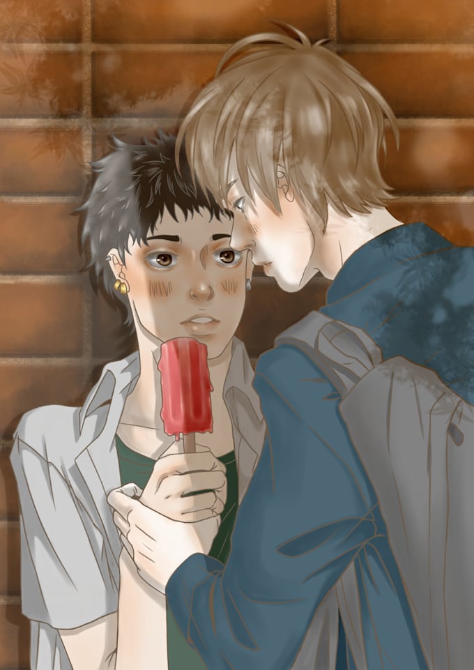 Draw bl, yuri straight couples nsfw in my own art style by Hmburgerg | Fiverr