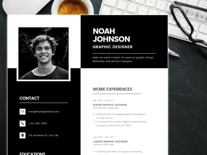 Make a custom modern resume, cv template design by Omberde | Fiverr