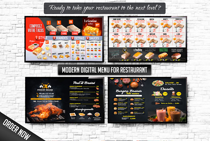 Design digital menu board tv for restaurant café snack by Zouhairben930 ...