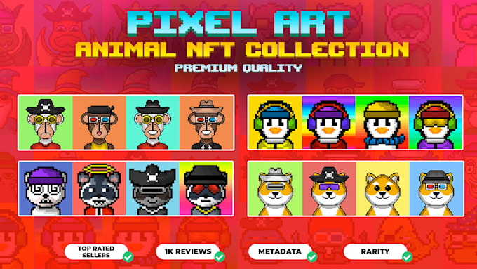 Create pixel art animal nfts collection by Shadab914 | Fiverr