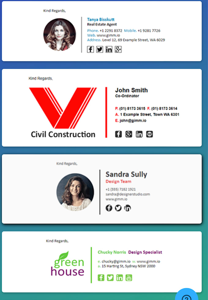 Create a professional email signature with or without picture by ...
