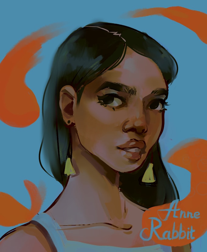 Create painted headshots with vibrant color by Anne_rabbit | Fiverr