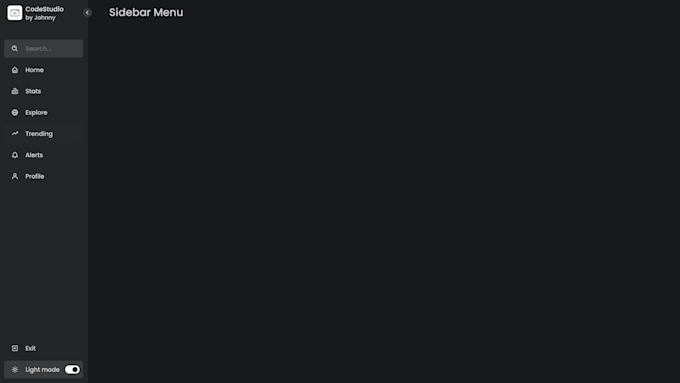 Design a sidebar menu animated in html css and javascript by Johnnydev9 ...