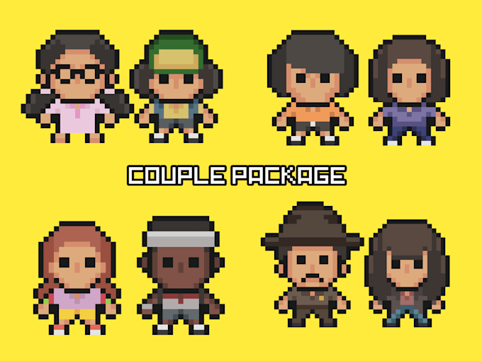 Draw chibi character pixel art by Mangdesain | Fiverr