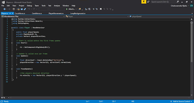 Create c sharp scripts for unity 2d games by Xhukwii_njoku | Fiverr