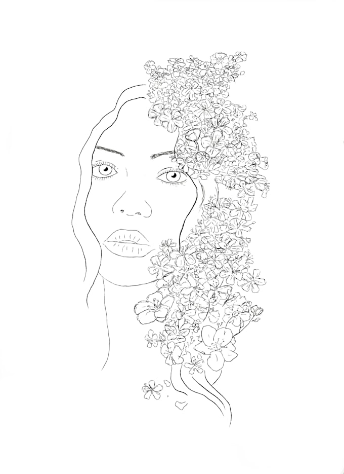 Draw a realistic line art vector portrait illustration by Sketch_bridge ...