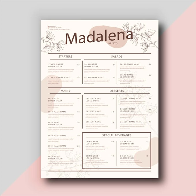 Create classy professional menu design by Sangramraut887 | Fiverr