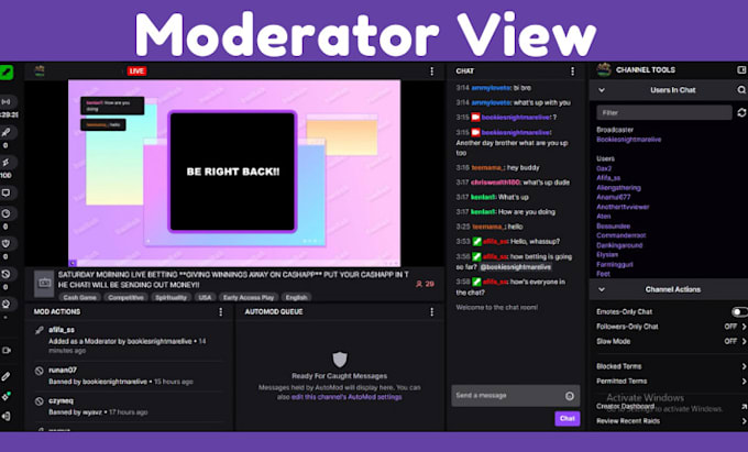 Be your twitch mod, setup commands 2025 by Afifa_sohail11 | Fiverr