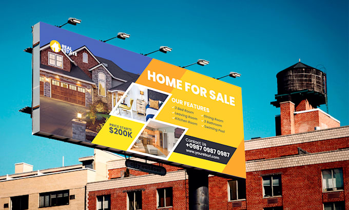 Design real estate billboard, signboard, hoardings, street signs ...