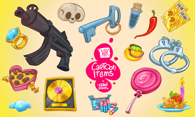 Make fancy cartoon items based on your idea by Dilekpl | Fiverr