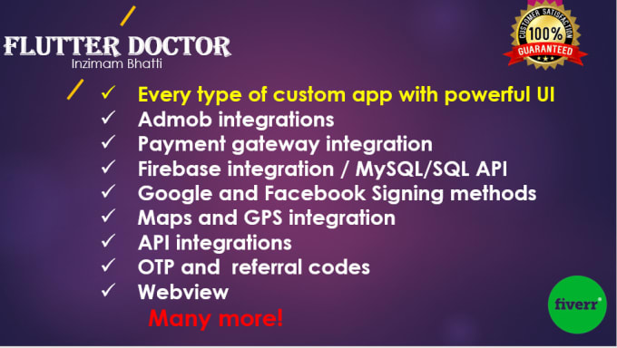 Develop your flutter apps using getx and firebase by Inzimambhatti | Fiverr