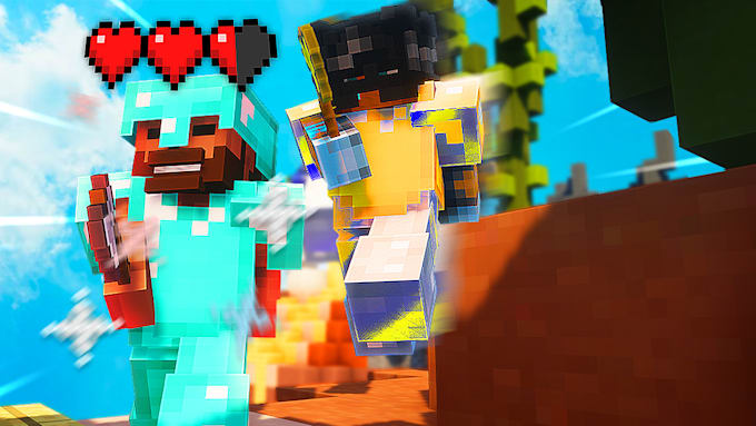 Make professional catchy minecraft bedwars and skywars thumbnail by ...